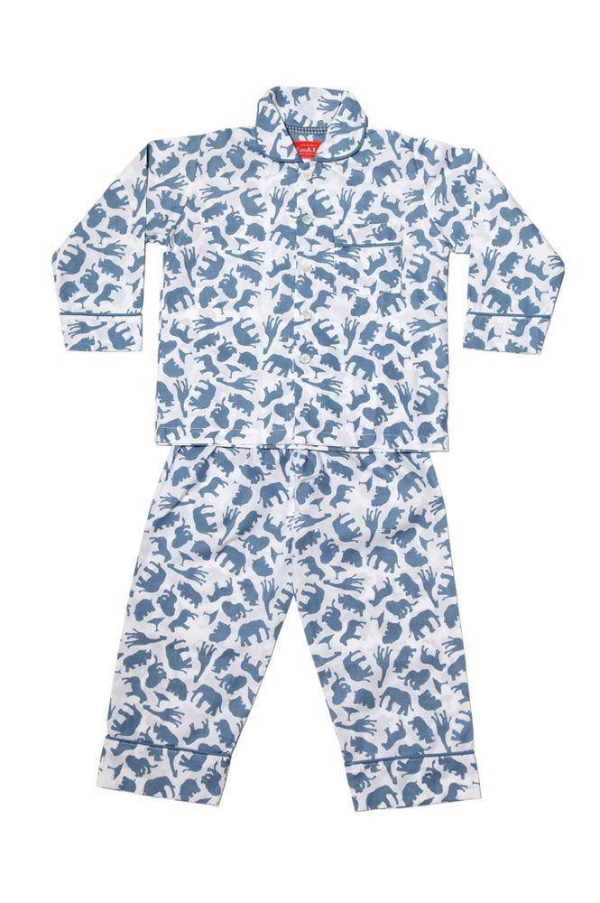 Safari Blue Classic Pyjama | Long Pyjamas | Boys | Em & Lu | Em&Lu